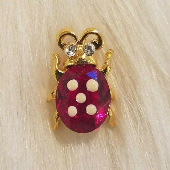 Jewelry | Vintage Red Rhinestone Ladybug Pin 4594 | Poshmark